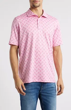 Johnston & Murphy Xc4® + Cool Degree™ Performance Golf Polo - Flamingo/pink