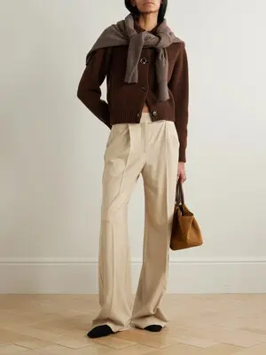 Veronica Beard Marbeau Pleated Wide-leg Pants