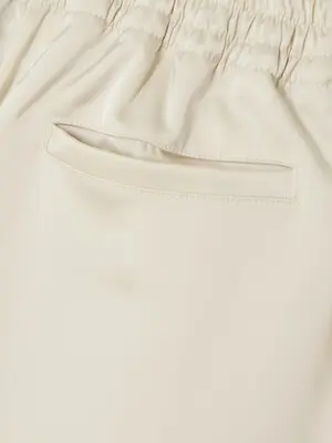 LESET Barb Pleated Satin Pants - Neutrals
