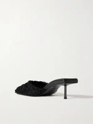 ST. AGNI Fleece Mules - Black