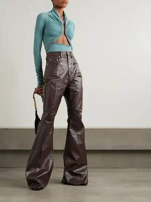 Rick Owens Cutout Ruched Stretch-jersey Top