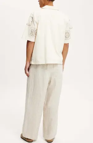 COTTON ON Super Baggy Linen Pant - Oatmeal