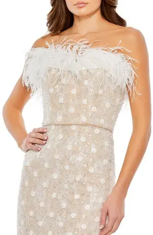 Mac Duggal Embellished Strapless Column Gown