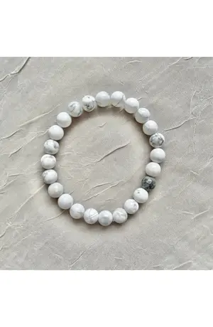 HUMANIST BEAUTY Crystal Healing Beaded Bracelet - White Howlite