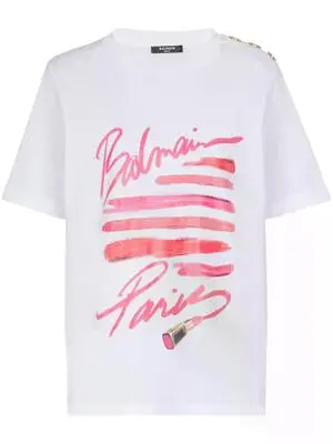 Balmain Lipstick-print T-shirt - White
