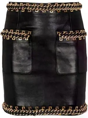 Balmain Chain-detail Mini Skirt - Black