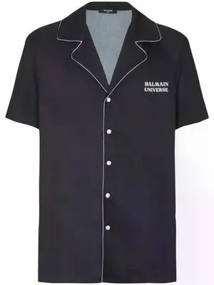 Balmain Planet-print Shirt - Black