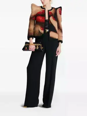 Balmain Draped Satin Top - Black