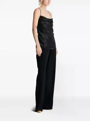 Balmain Draped Satin Top - Black