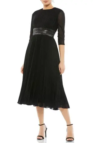 Mac Duggal A-line Midi Dress - Black