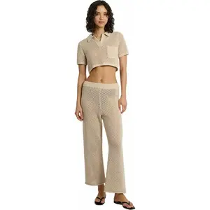 Onia Crochet Knit Wide-leg Pants - Sandshell