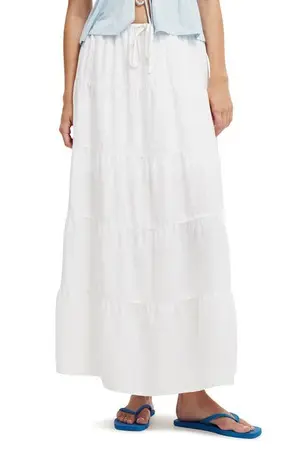 COTTON ON Haven Multi Tiered Maxi Skirt - White