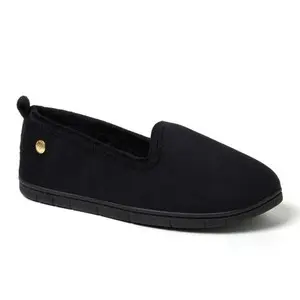 DEARFOAMS Velour Closed Back Slippers - Black