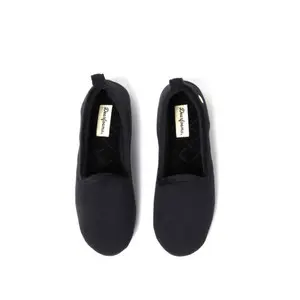 DEARFOAMS Velour Closed Back Slippers - Black