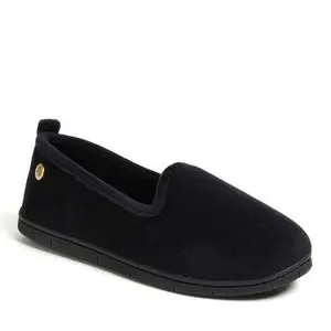 DEARFOAMS Velour Closed Back Slippers - Black