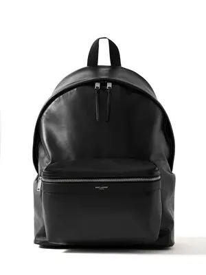 Saint Laurent City Leather Backpack - Black
