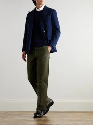 Polo Ralph Lauren Double-breasted Cotton-blend Twill Blazer - Blue