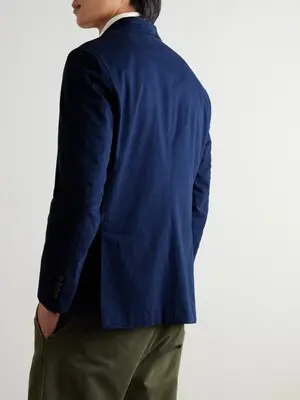 Polo Ralph Lauren Double-breasted Cotton-blend Twill Blazer - Blue
