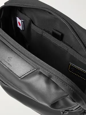 MASTER-PIECE CO Progress Leather-trimmed Coated Nylon-twill Messenger Bag
