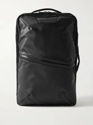 MASTER-PIECE CO Progress 2way Leather-trimmed Coated-shell Backpack