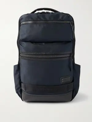 MASTER-PIECE CO Rise Ver.2 Leather-trimmed Mastertex-09 Backpack - Blue