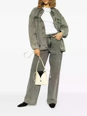 GESTUZ Stretch-cotton Denim Jacket - Grey