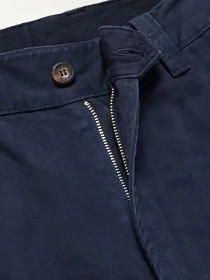 DRAKE'S Straight-leg Peached Cotton-twill Trousers