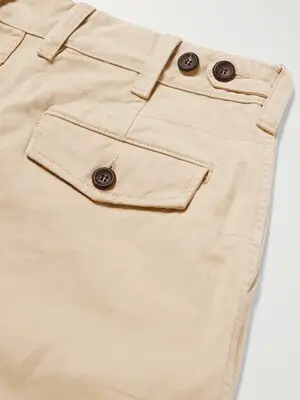 DRAKE'S Straight-leg Cotton-twill Trousers - Neutrals