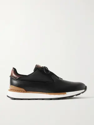 Berluti Fast Track Torino Leather And Shell Sneakers - Black
