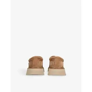 UGG Tasman Lug Suede And Shearling Slippers - Rust