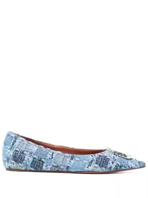 Amina Muaddi Camelia Ballet Flats - Blue