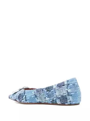 Amina Muaddi Camelia Ballet Flats - Blue