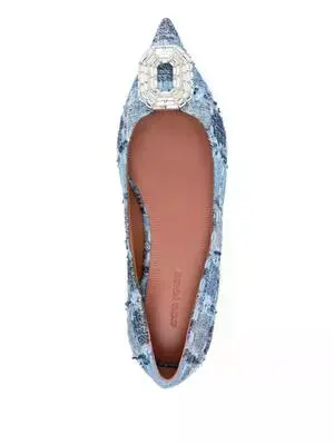Amina Muaddi Camelia Ballet Flats - Blue