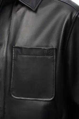 Loewe Overshirt In Nappa Lambskin - Black