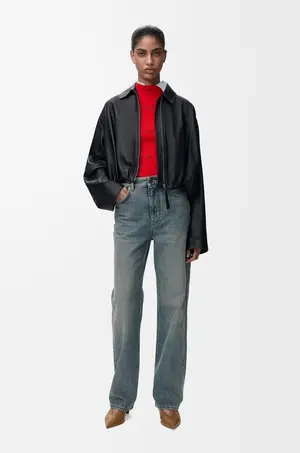 Loewe Nappa Lambskin Draped Jacket - Black