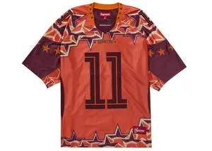 Supreme Stars Football Jersey Poly Dazzle With Tackle Twill Appliqu - Orange