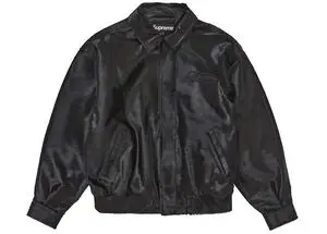 Supreme Ponyhair Varsity Jacket - Black