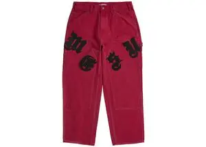 Supreme Old English Canvas Double Knee Painter Pant - Red