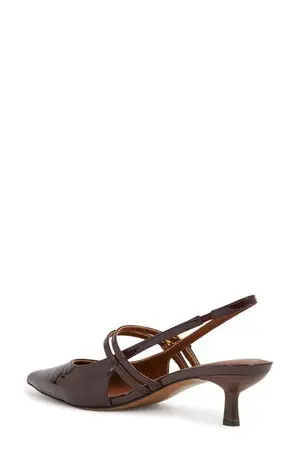 REISS Isla Pointed-toe Slingback Sandals - Oxblood