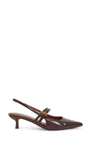 REISS Isla Pointed-toe Slingback Sandals - Oxblood
