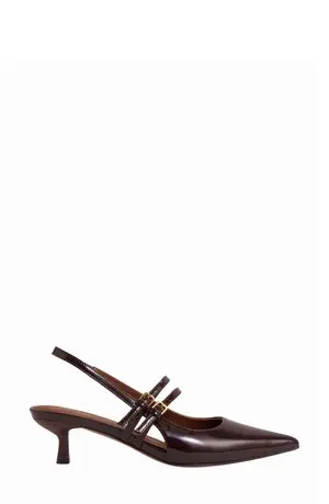 REISS Isla Pointed-toe Slingback Sandals - Oxblood