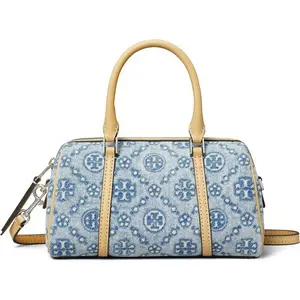 Tory Burch T Monogram Denim Barrel Bag