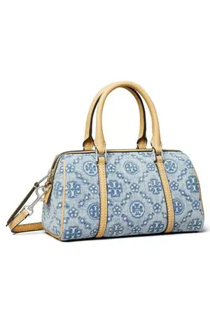Tory Burch T Monogram Denim Barrel Bag