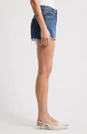 FRAME The Hang Frayed Hem Denim Shorts - Rafael
