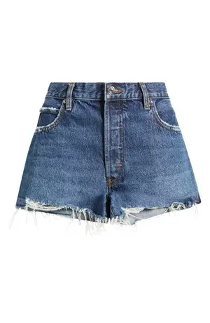 FRAME The Hang Frayed Hem Denim Shorts - Rafael