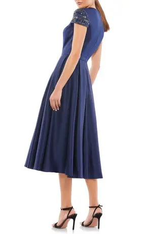 Mac Duggal High Neck Tea Length Dress