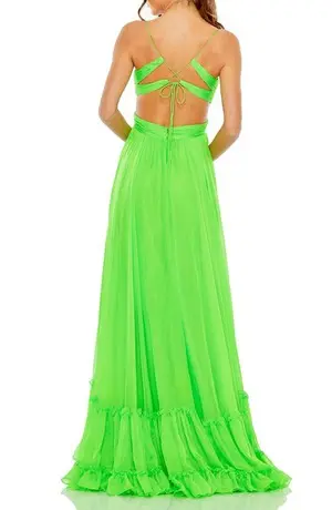 Mac Duggal Cut-out Chiffon Tiered Gown