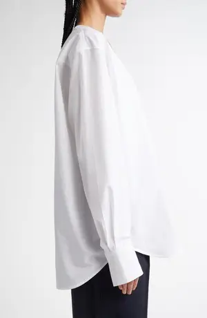 TOTEME Deep V-neck Organic Cotton Tunic Top