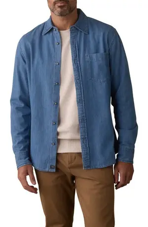 THE NORMAL BRAND Denim Button-up Shirt - Medium Wash