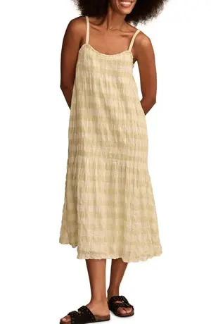 Lucky Brand Smocked Sleeveless Midi Dress